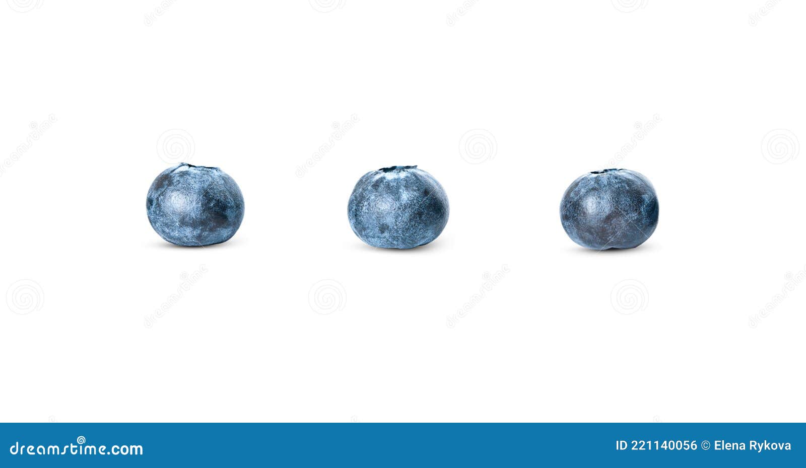 Three Blueberries Isolated on a White Background Stock Photo - Image of ...