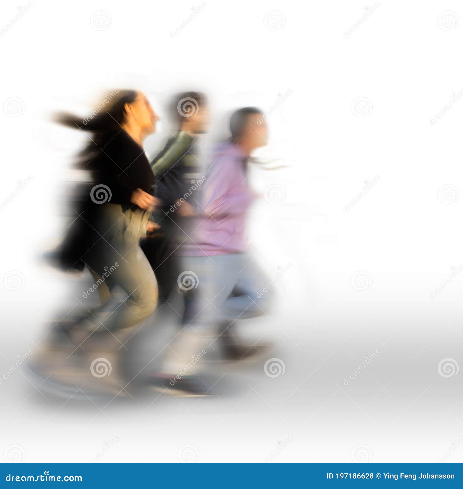 Three Blurred Persons Running Stock Photo - Image of group, lifestyles ...