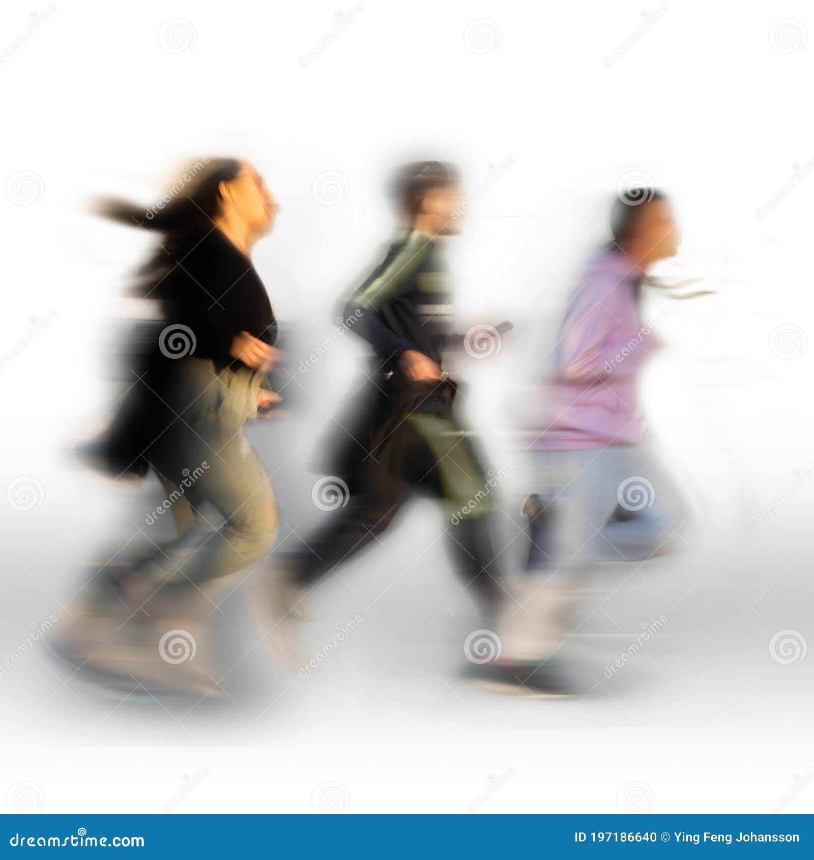 Three Blurred Persons Running Stock Photo - Image of forward, group ...