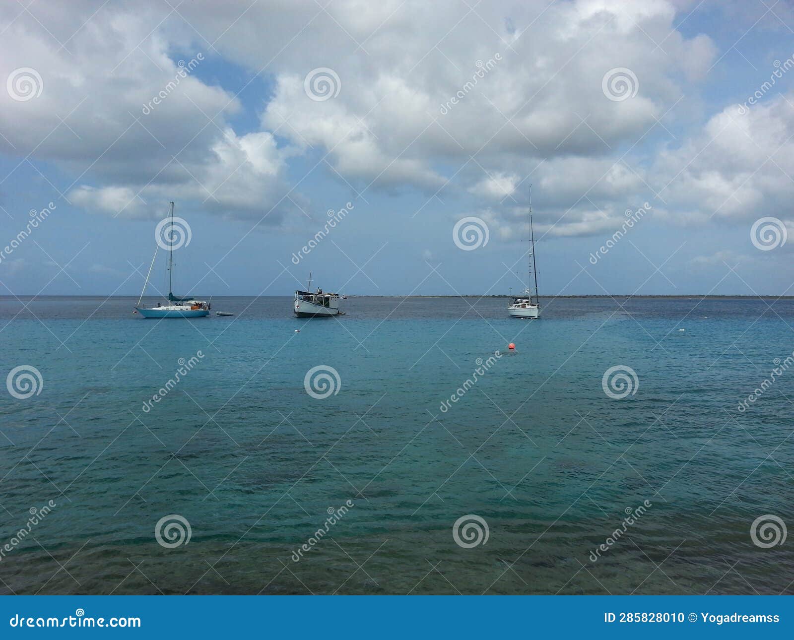Three Boats on a Relaxing Ocean Stock Photo - Image of boats, ocean ...