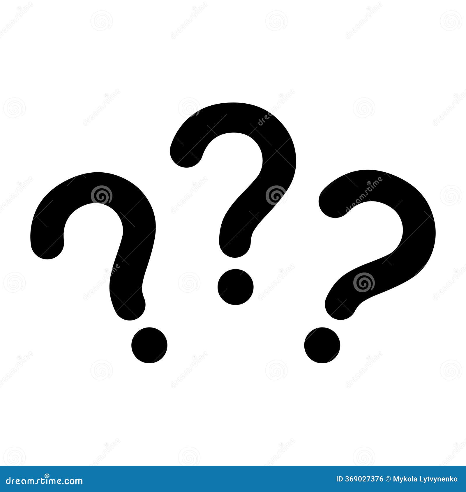 Three Bold Question Marks Symbolizing Confusion And Uncertainty Concept ...