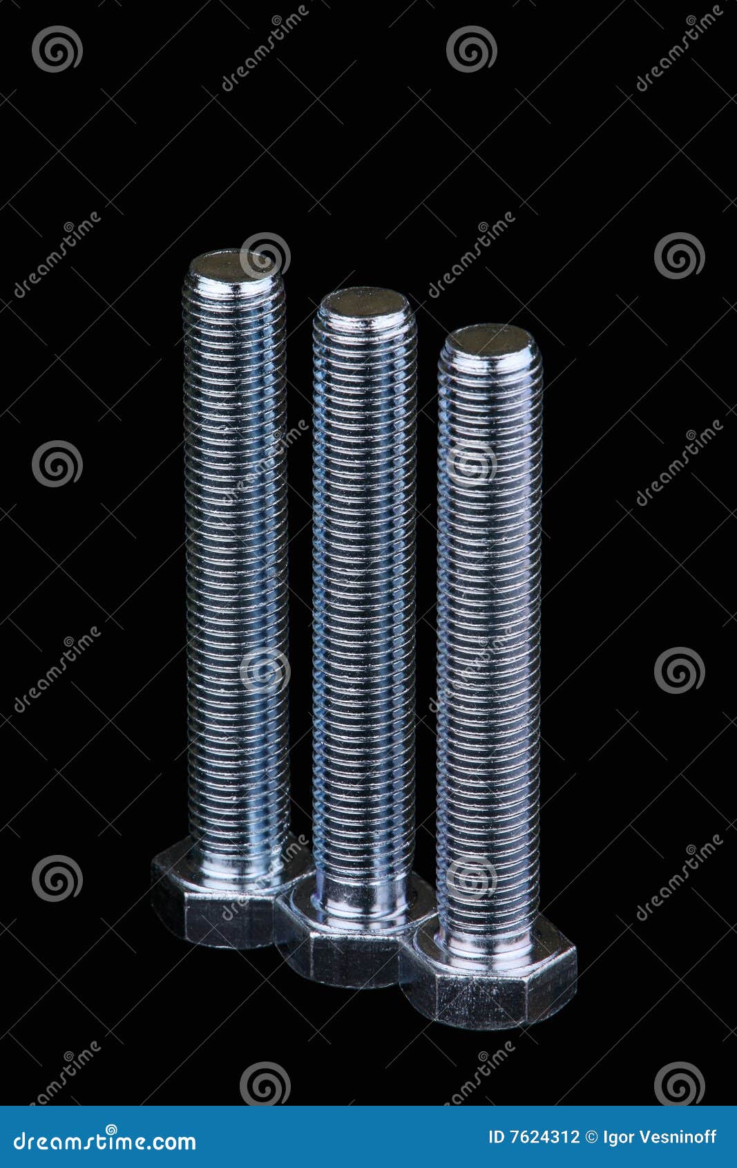 Three bolts stock photo. Image of diameter, three, external - 7624312
