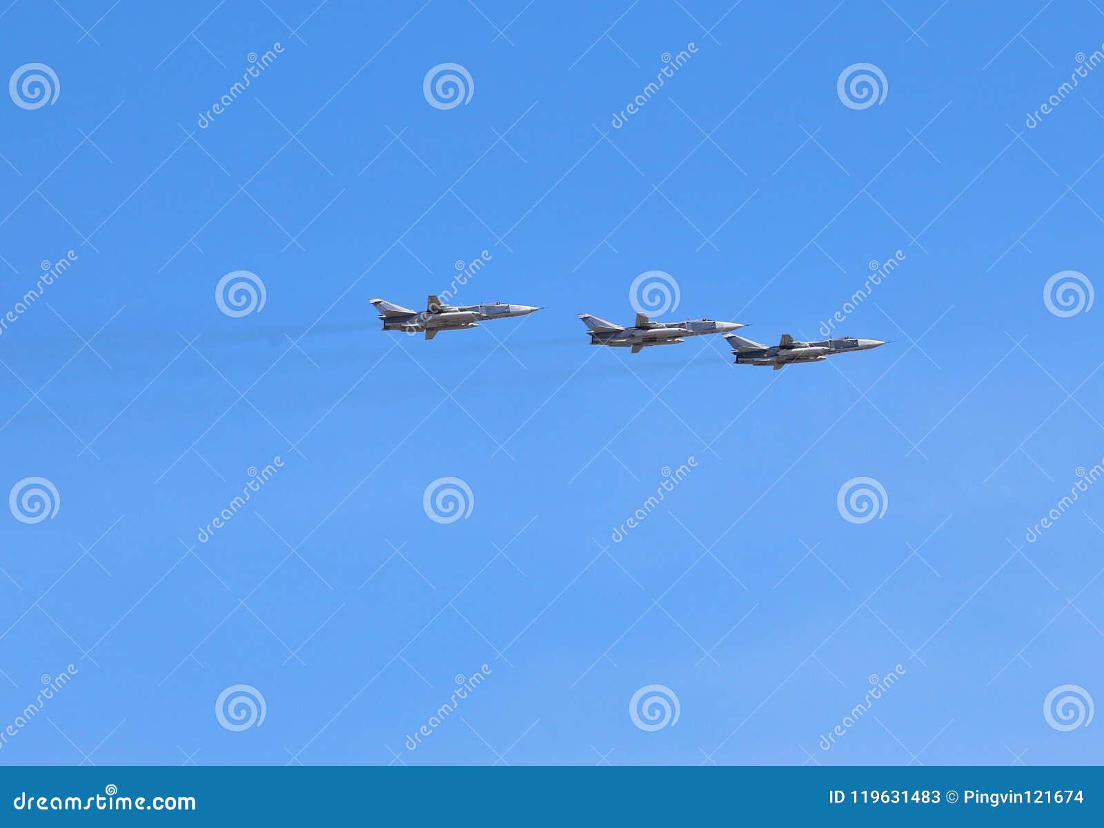 Three bombers in flight stock image. Image of flight - 119631483