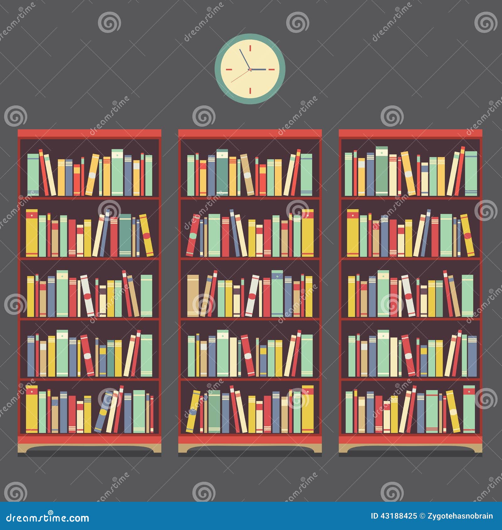 Three Bookcase Vintage Design Stock Vector - Illustration of archive ...
