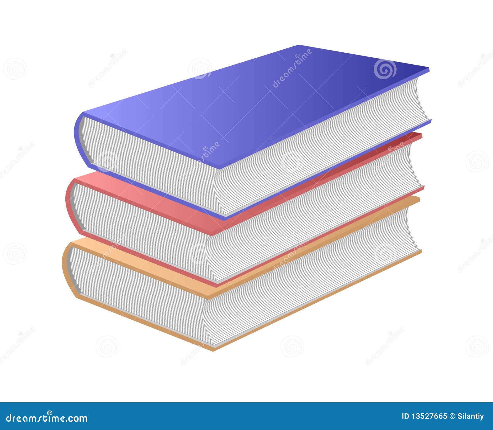 Three books. stock vector. Illustration of reference - 13527665