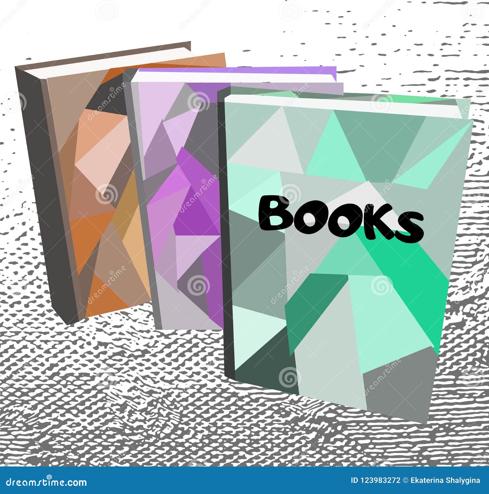Three Books on Abstract Background Vector Illustration Stock Vector ...