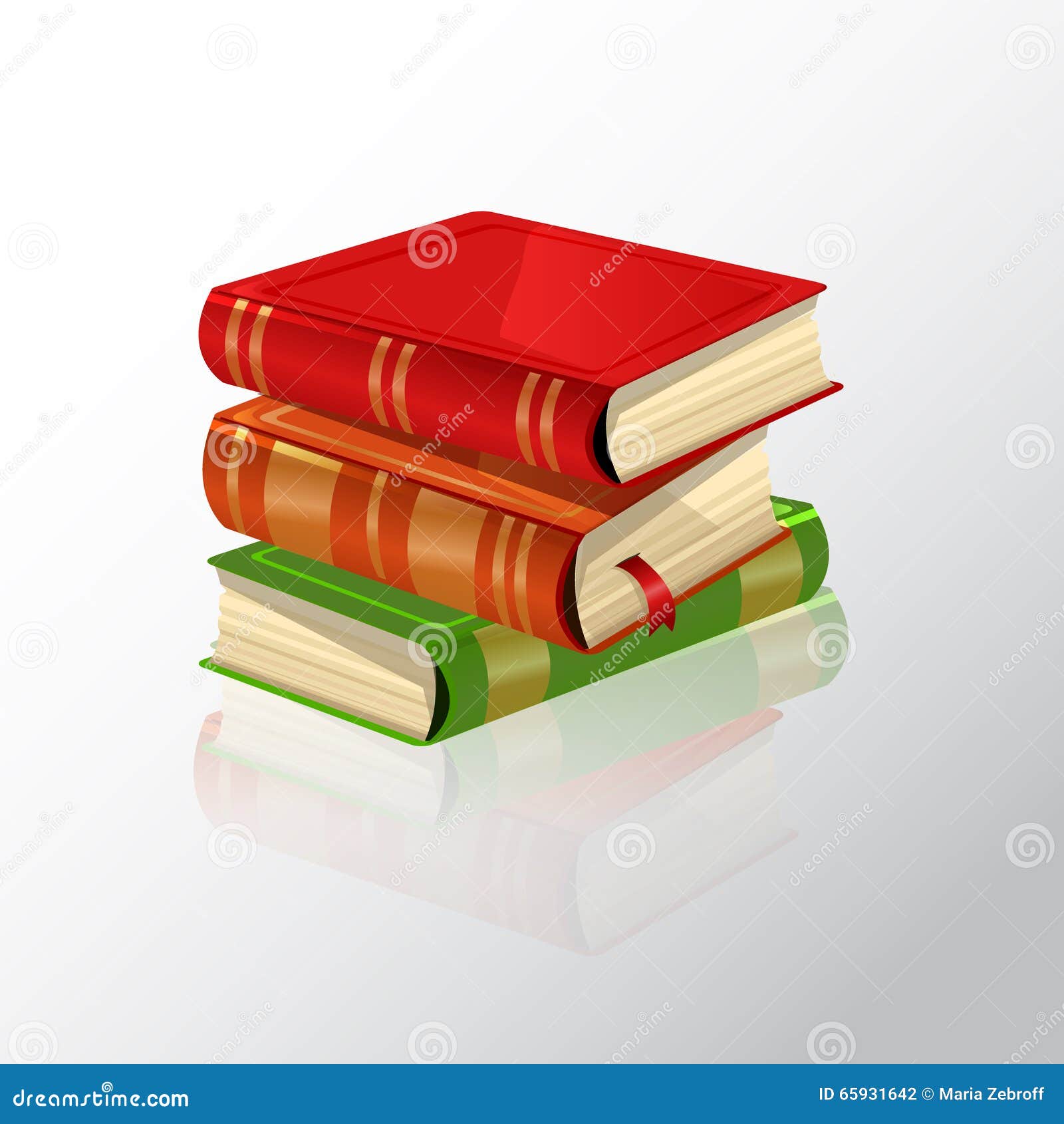 Three Books with Colored Covers Stock Vector - Illustration of ...