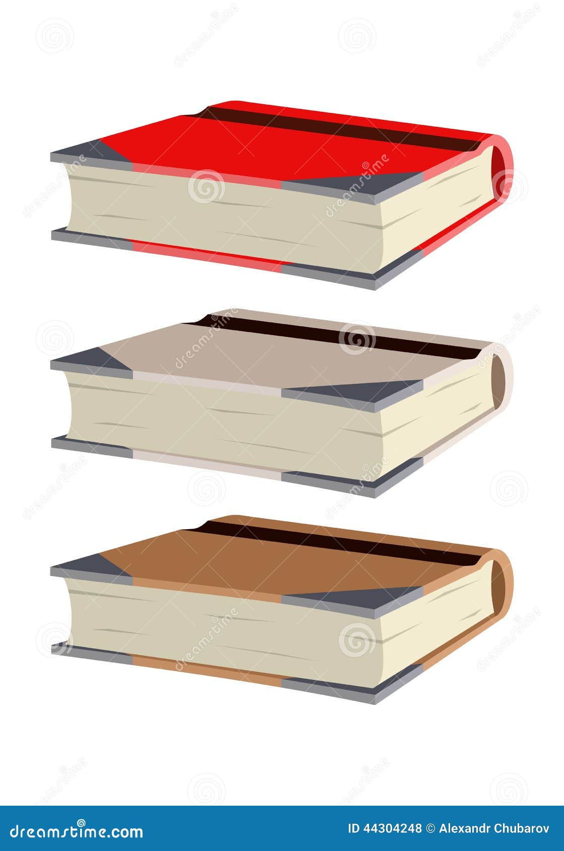 Three books stock vector. Illustration of advice, colors - 44304248