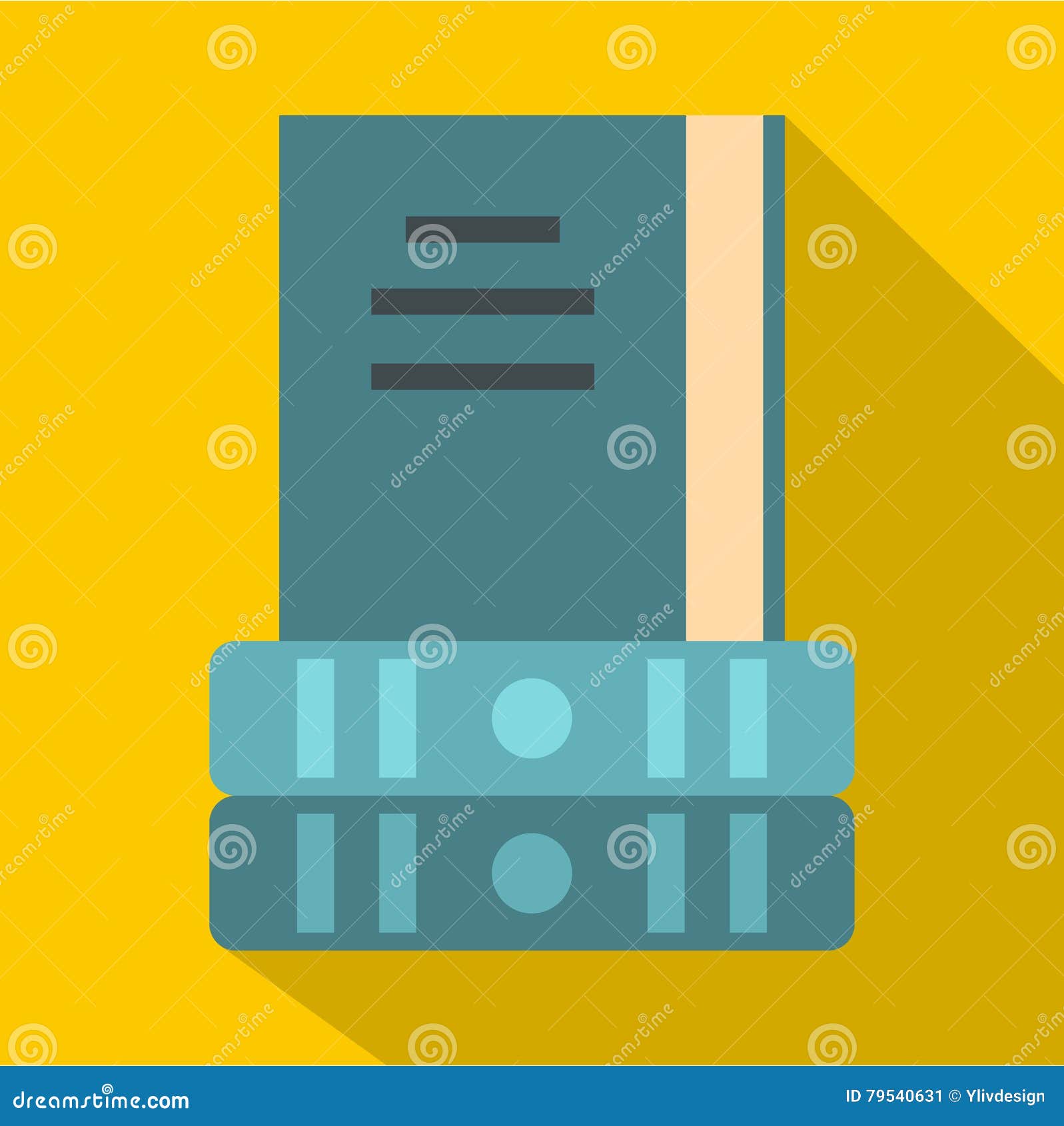 Three Books Icon, Flat Style Stock Vector - Illustration of gift ...