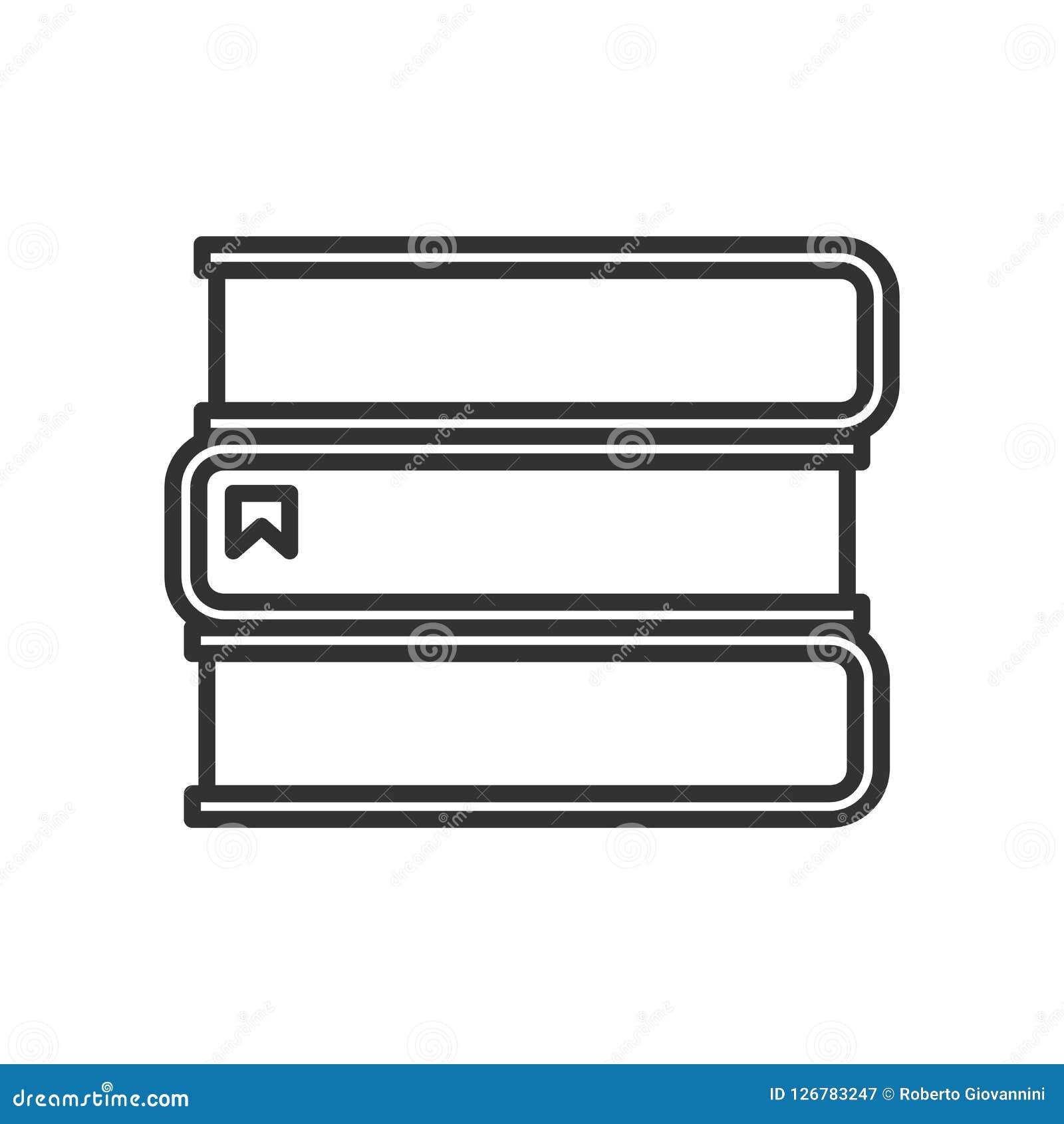 Three Books Outline Flat Icon on White Stock Vector - Illustration of ...