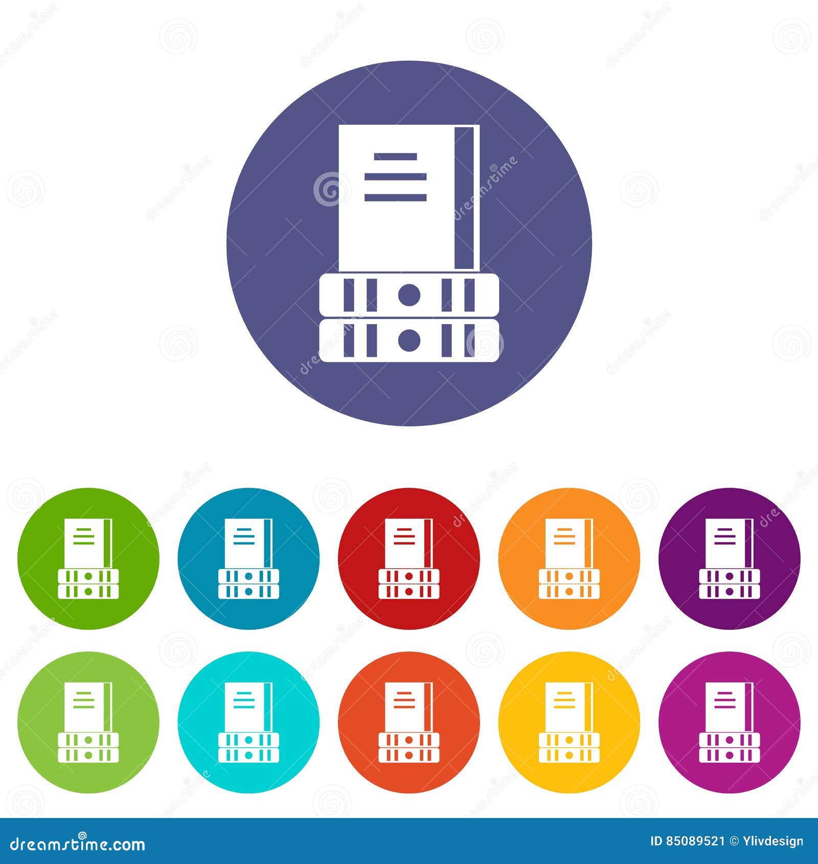 Three books set icons stock vector. Illustration of icon - 85089521