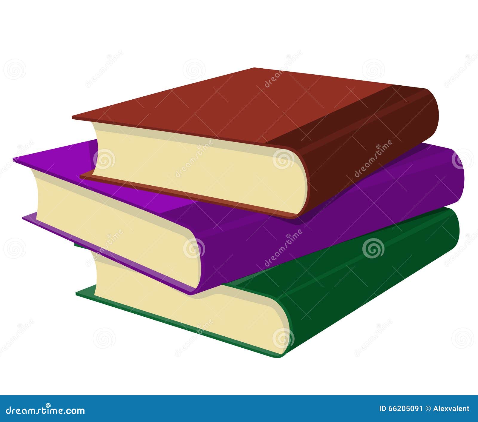 Three books in a stack stock vector. Illustration of competence - 66205091