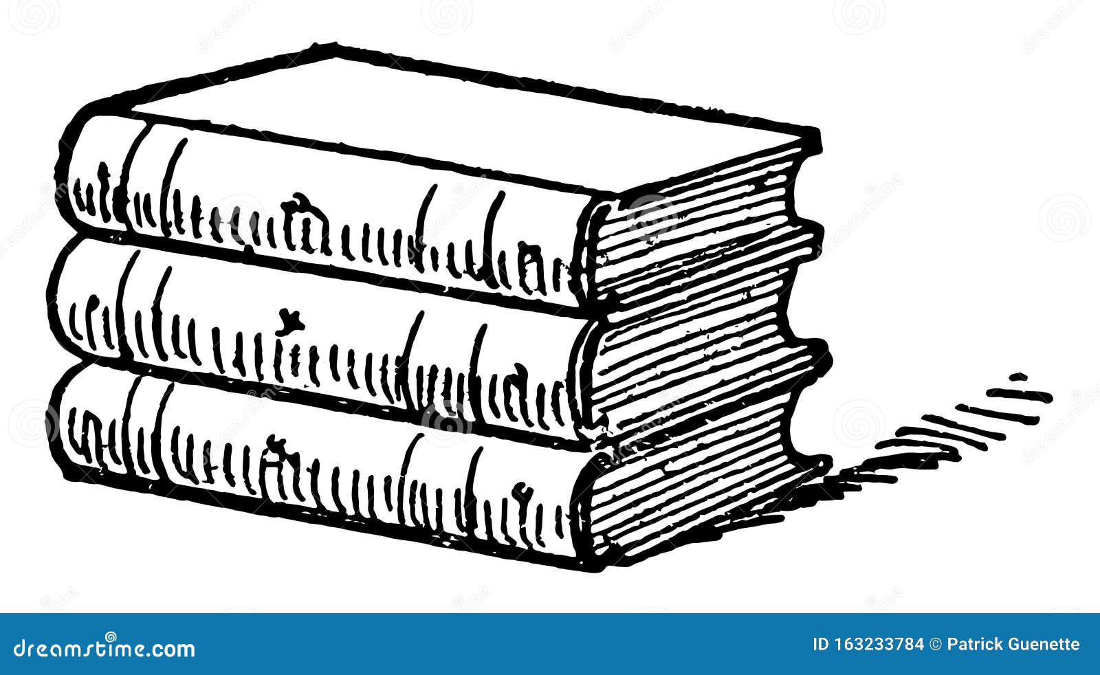 Three Books or Stacked Style Books Vintage Engraving Stock Vector ...