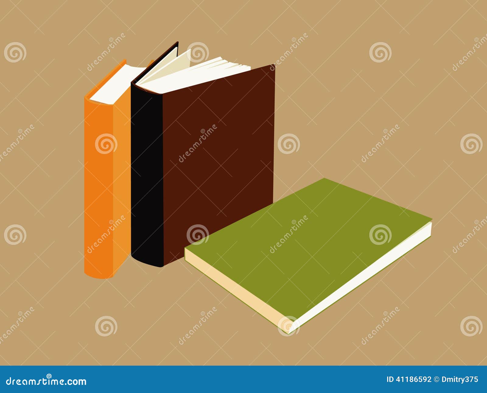 Three books, still life stock vector. Illustration of literature - 41186592