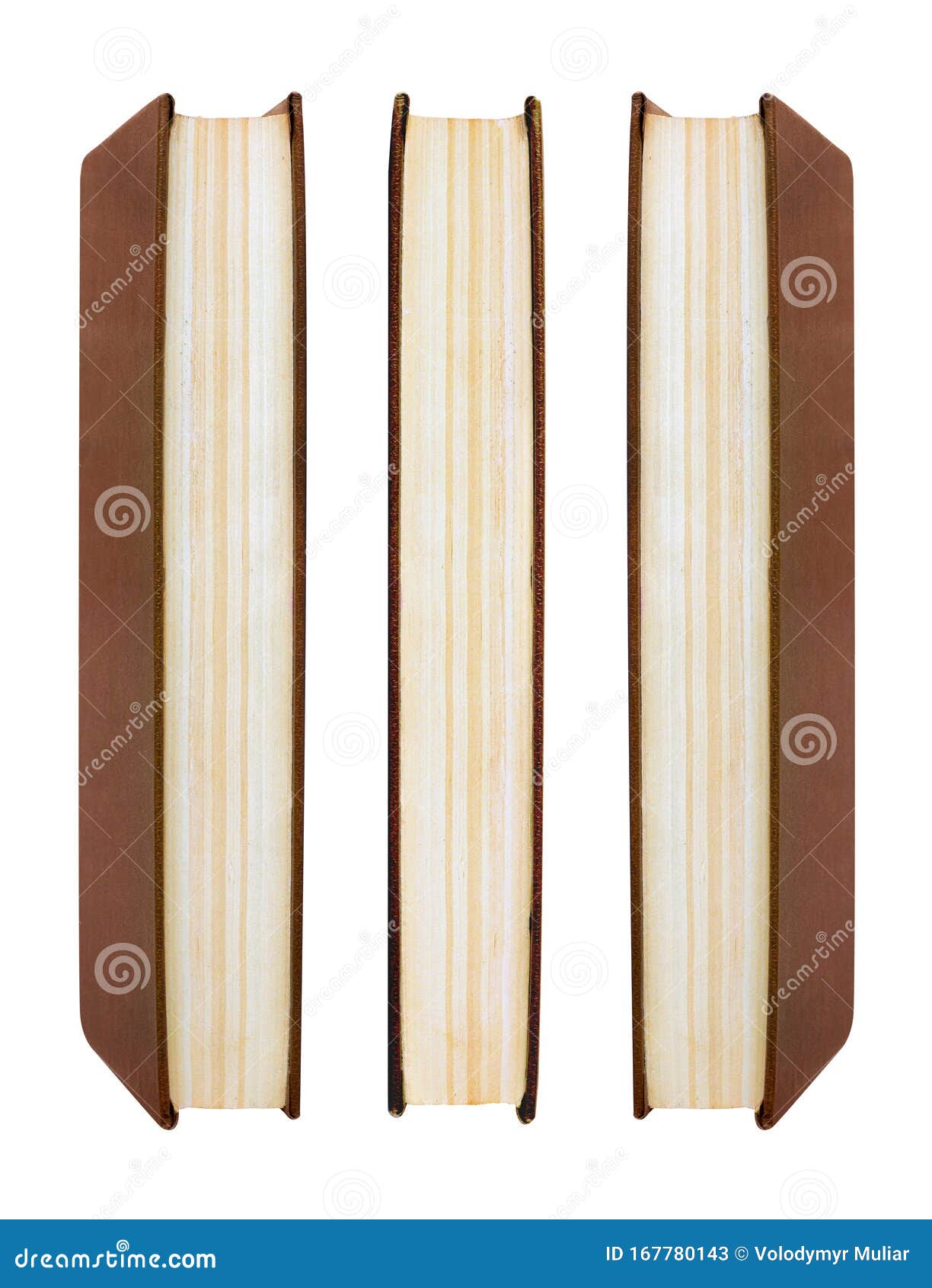 Three Books Vertically at Different Angles on White Isolated Background ...