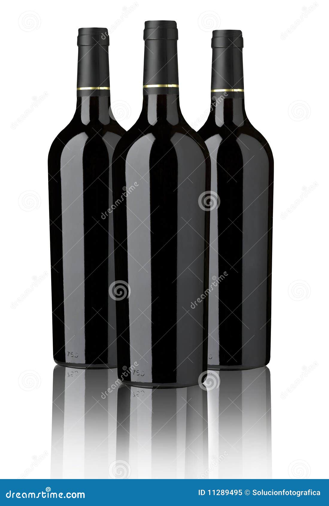 Three bottles stock image. Image of bottling, wine, black - 11289495