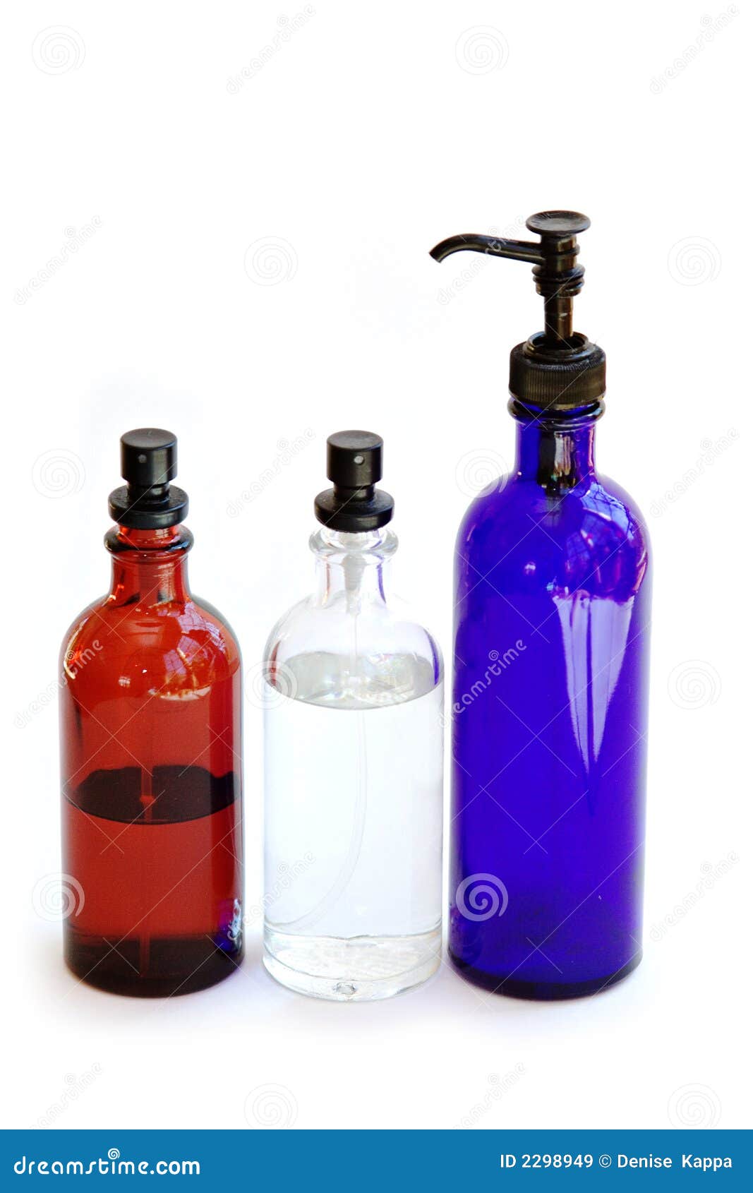 Three Bottles stock image. Image of cobalt, products, pamper - 2298949