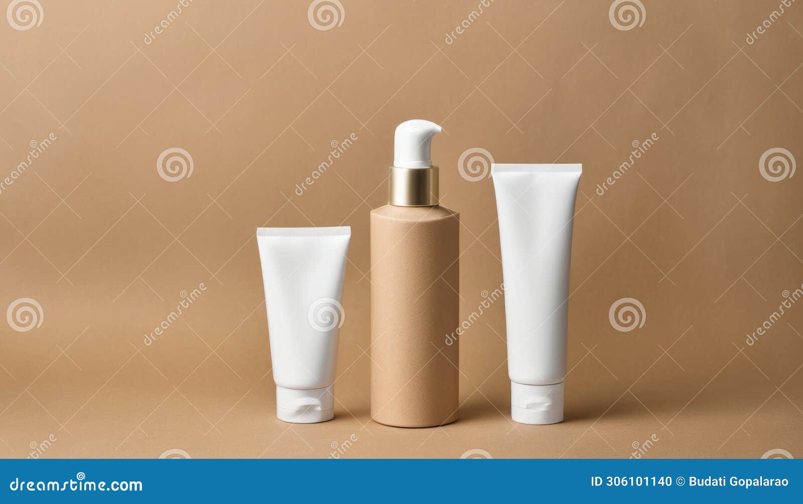Three Bottles of Lotion on a Table Stock Illustration - Illustration of ...