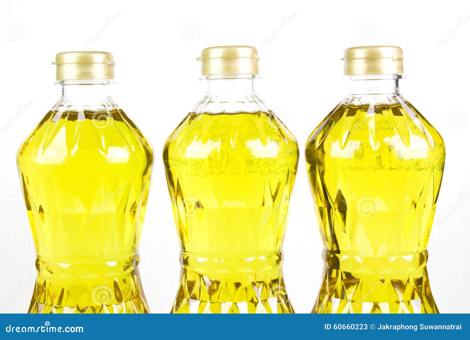 Three Bottles Oil of Refined Palm Olein from Pericarp Stock Image ...