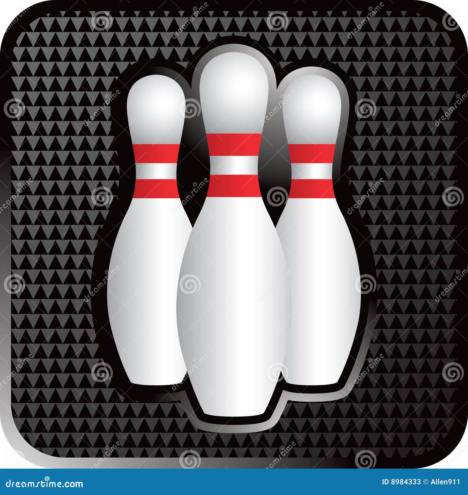 Three bowling pins stock vector. Illustration of black - 8984333