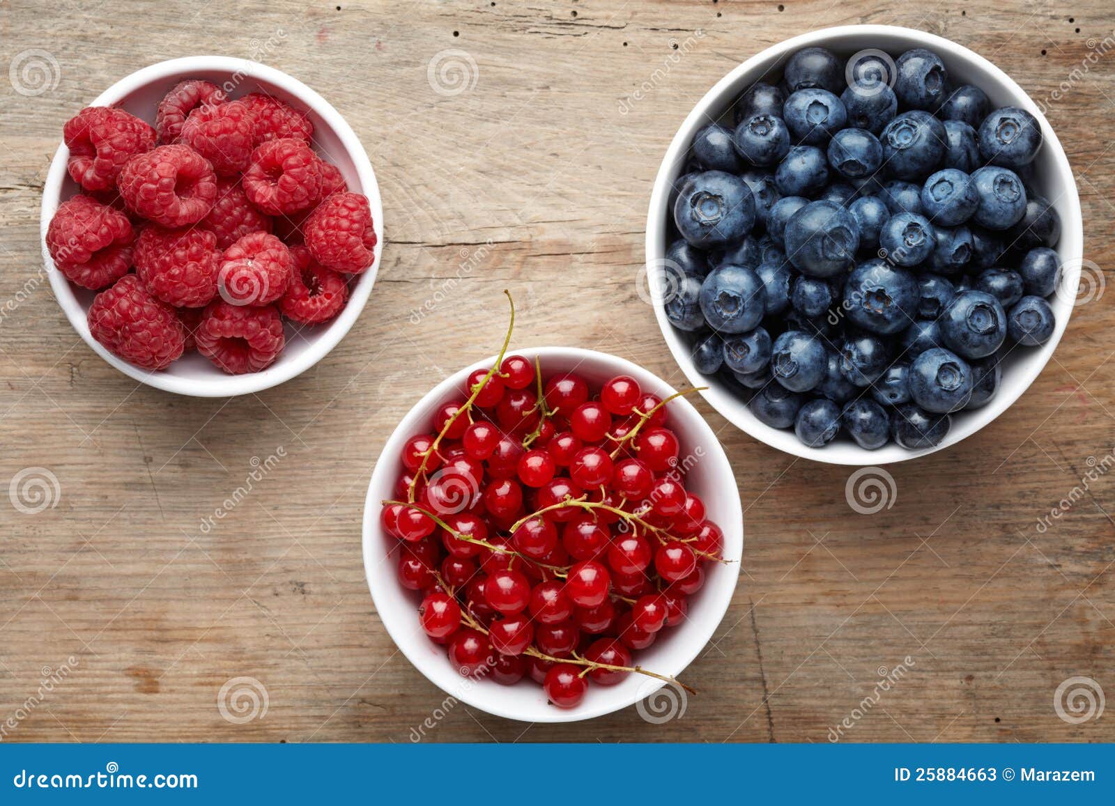 Three bowls of berries stock image. Image of nature, delicious - 25884663