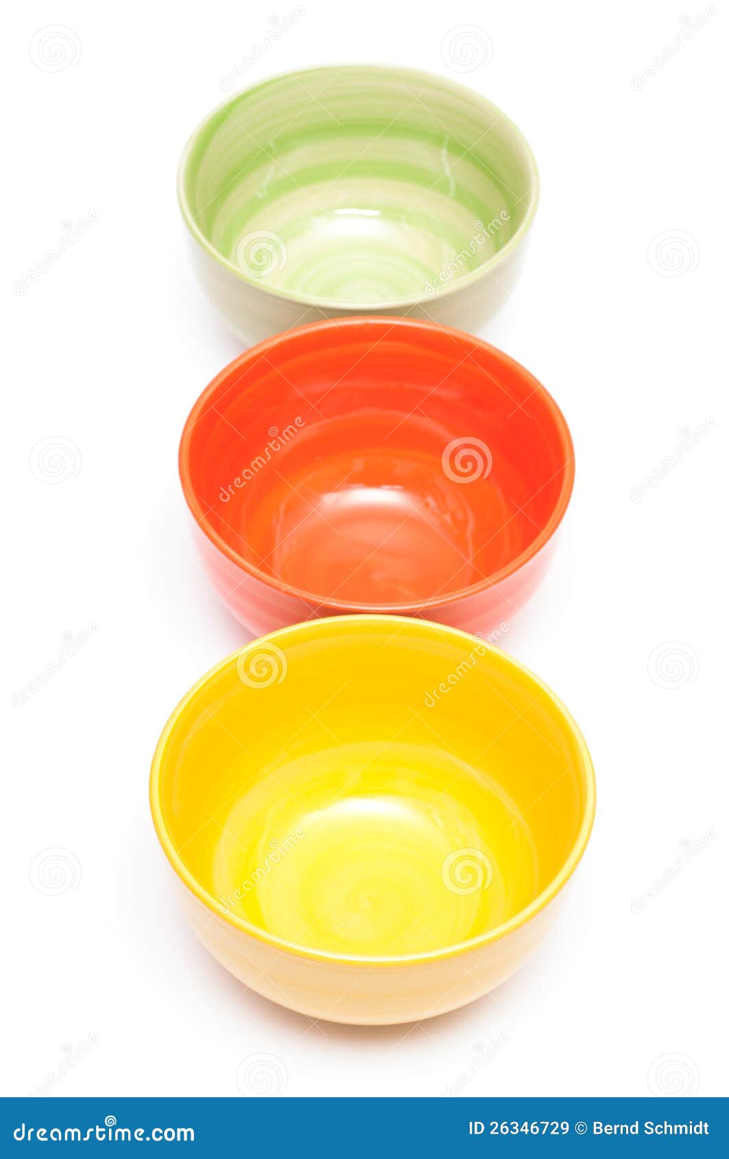 Three bowls in a row stock image. Image of bowls, white - 26346729