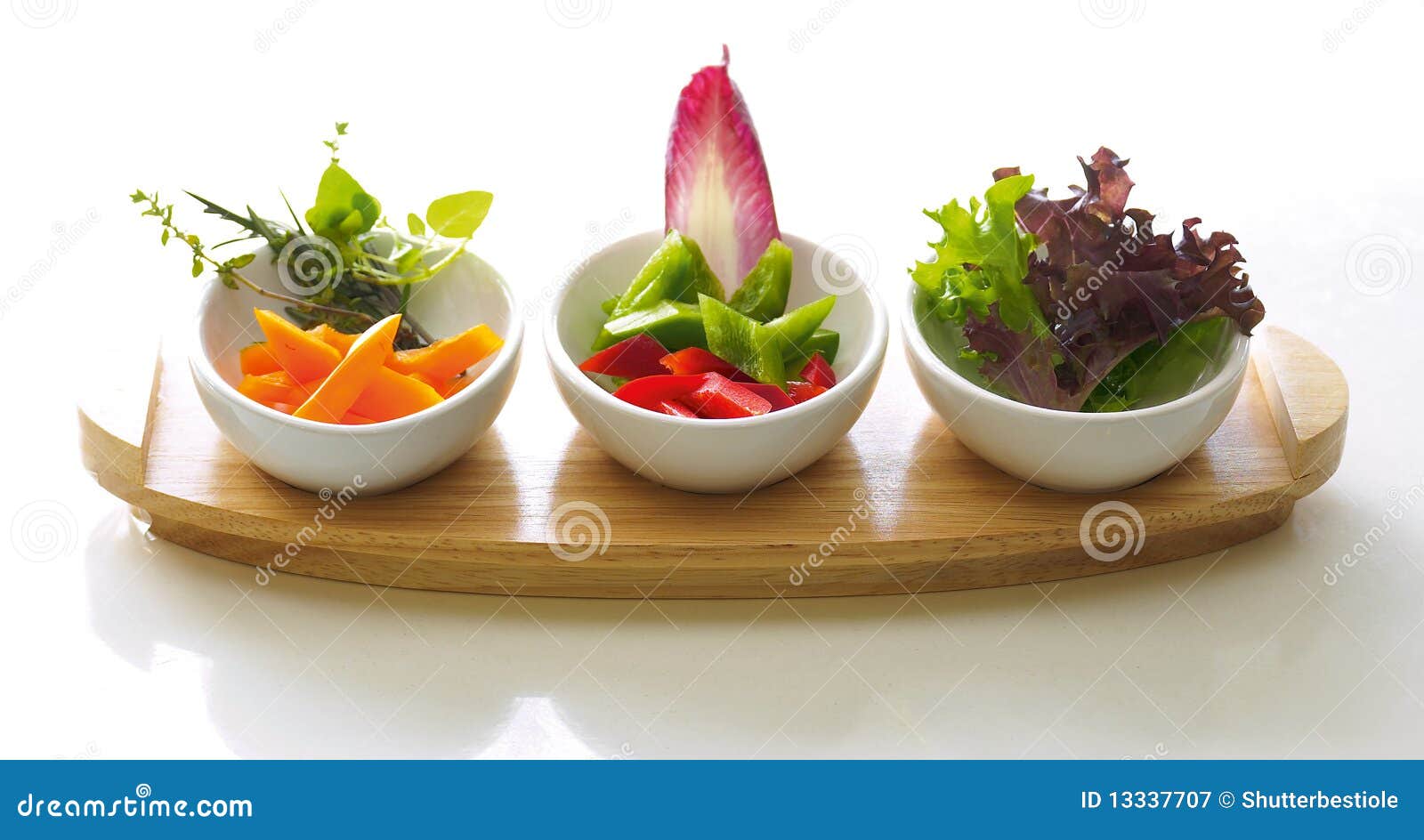 Three bowls of salad stock image. Image of dinner, lettuce - 13337707