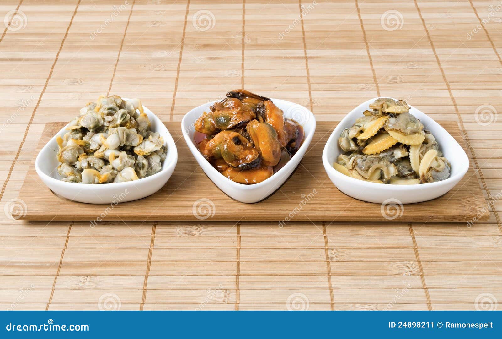 Three bowls of seafood stock image. Image of food, cooking - 24898211