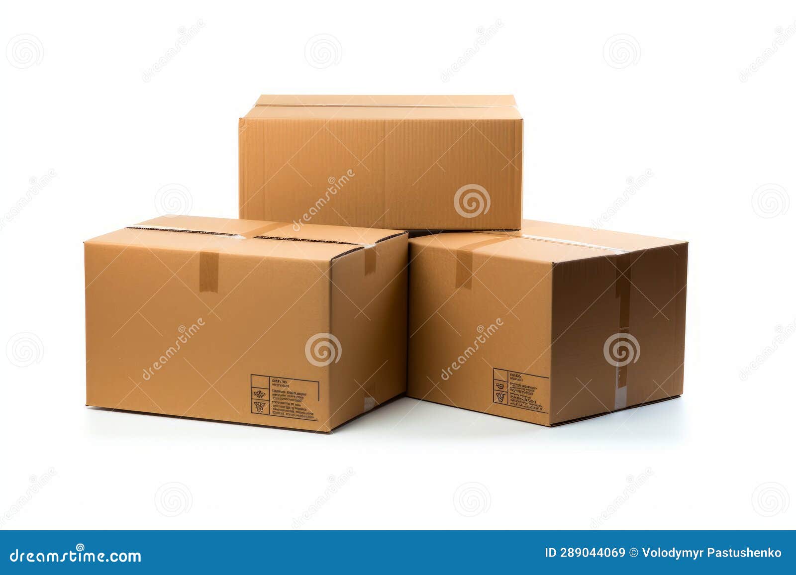 Three Boxes Stacked on Top of Each Other on White Surface. Generative ...
