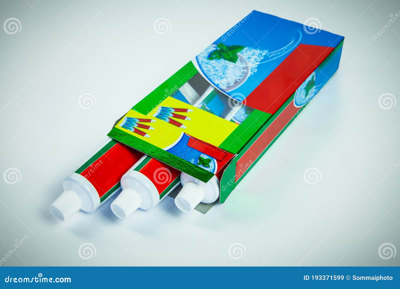 Three Boxes of Toothpaste Pack Size on White Stock Image - Image of ...