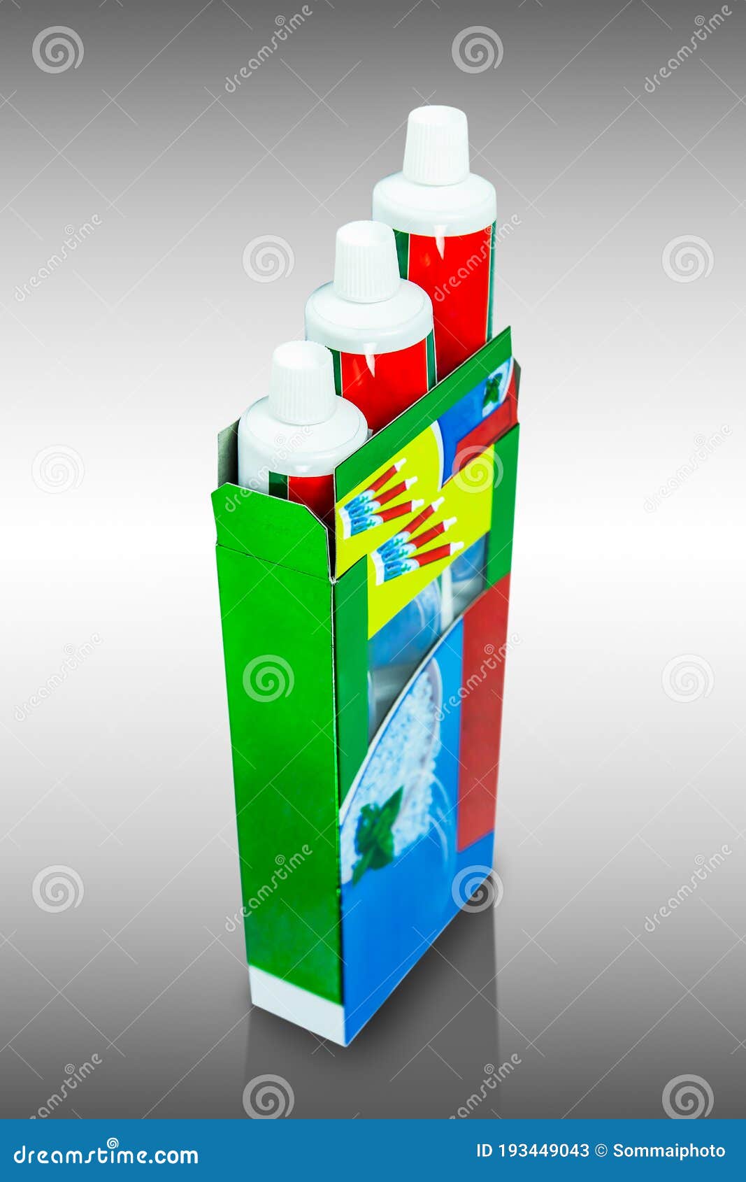 Three Boxes of Toothpaste Pack Size on White Stock Image - Image of ...