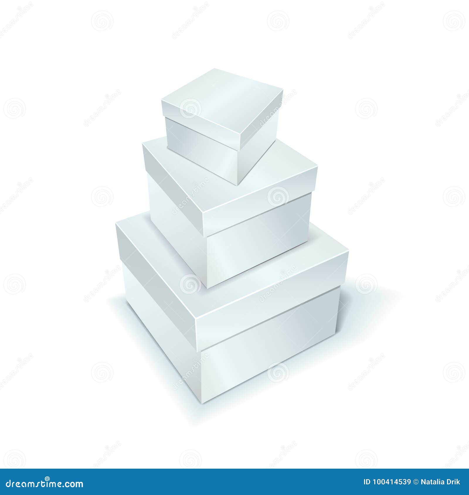 Three Boxes of White Color Stand on Top of Each Other Stock Vector ...
