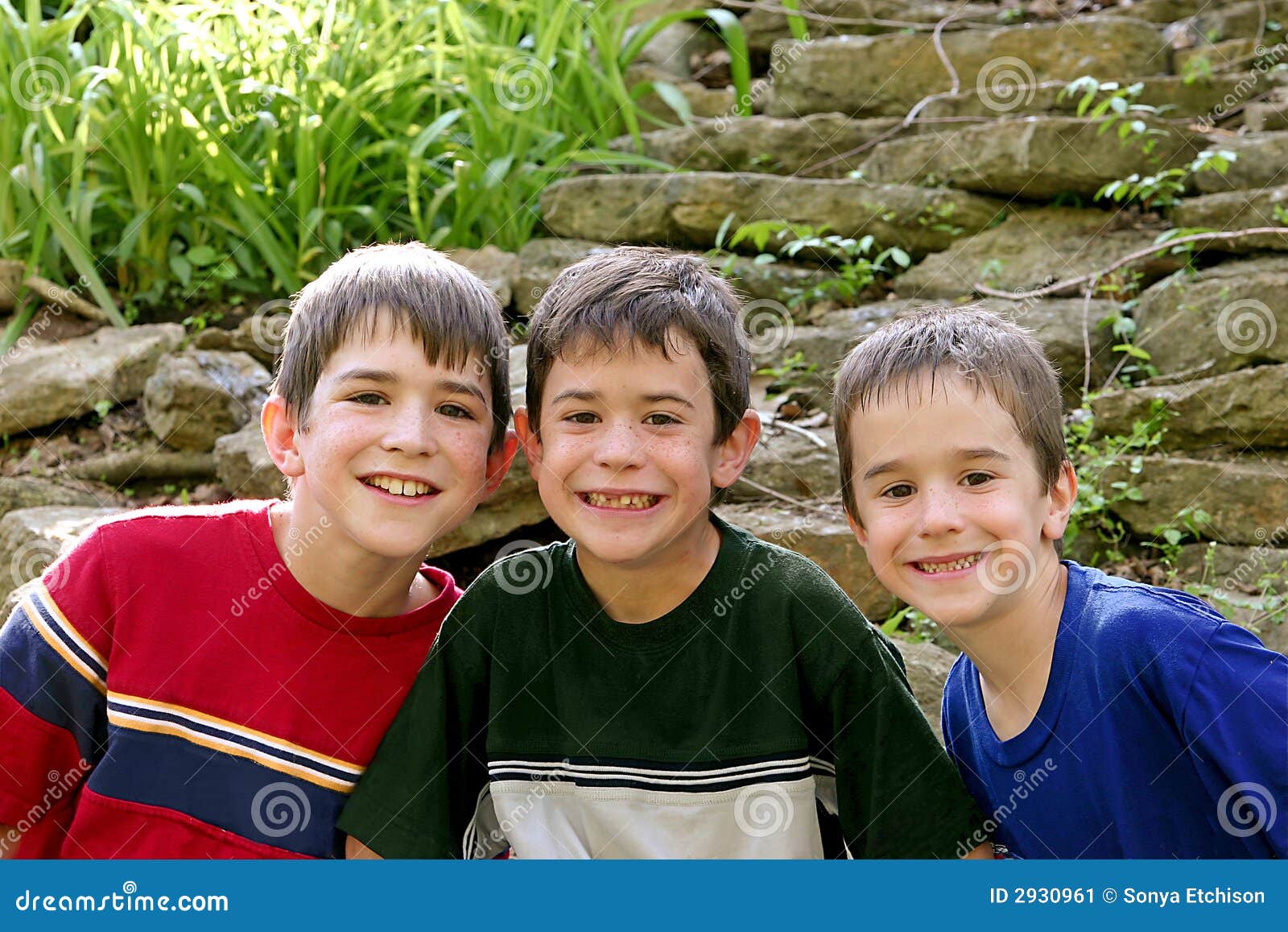 Three Boys stock image. Image of close, brothers, friends - 2930961