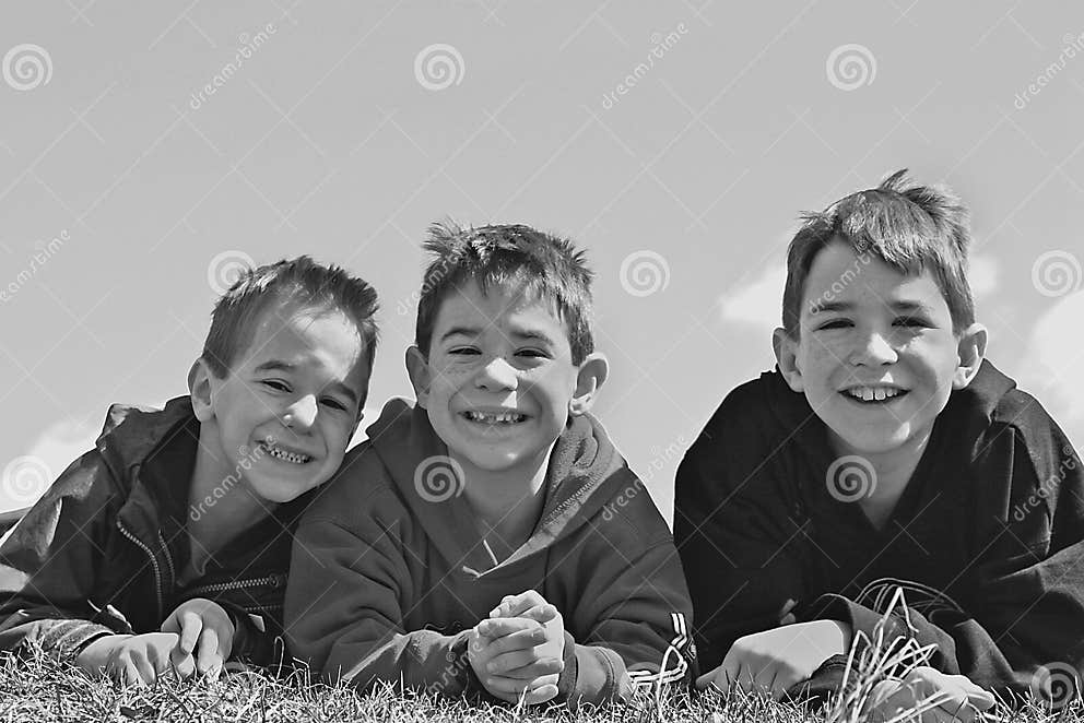 Three Boys stock image. Image of childhood, friend, cheerful - 3106519