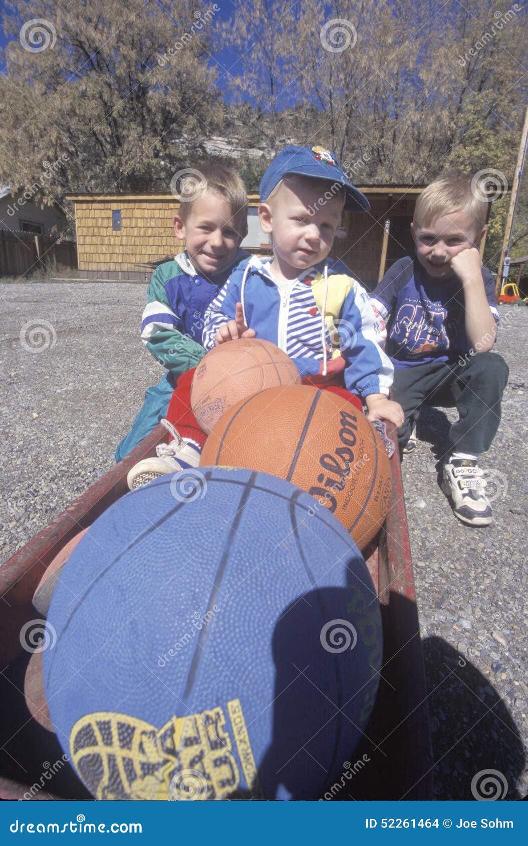 Three Boys with Basketballs, CO Editorial Stock Image - Image of ...