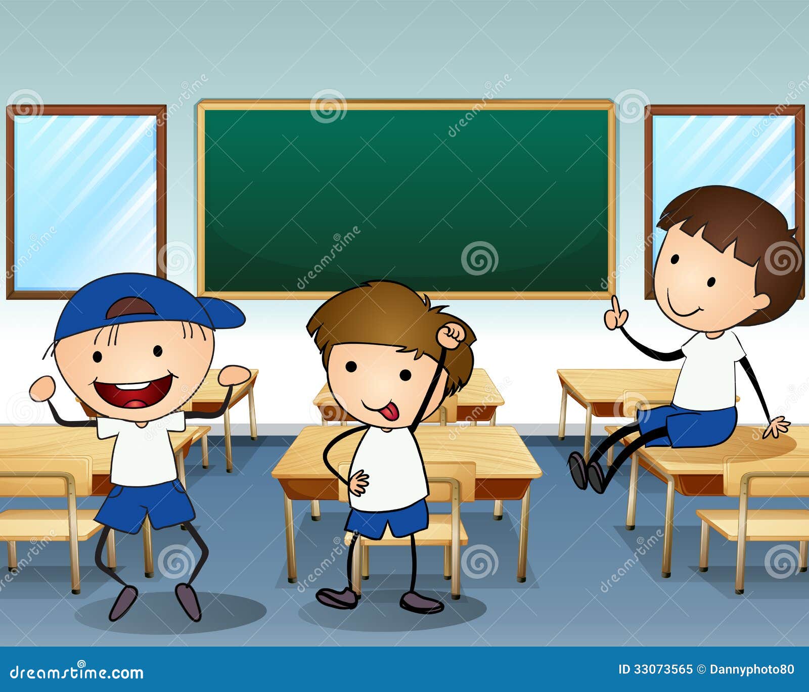 Boys In Classroom Cartoon Vector | CartoonDealer.com #76564493