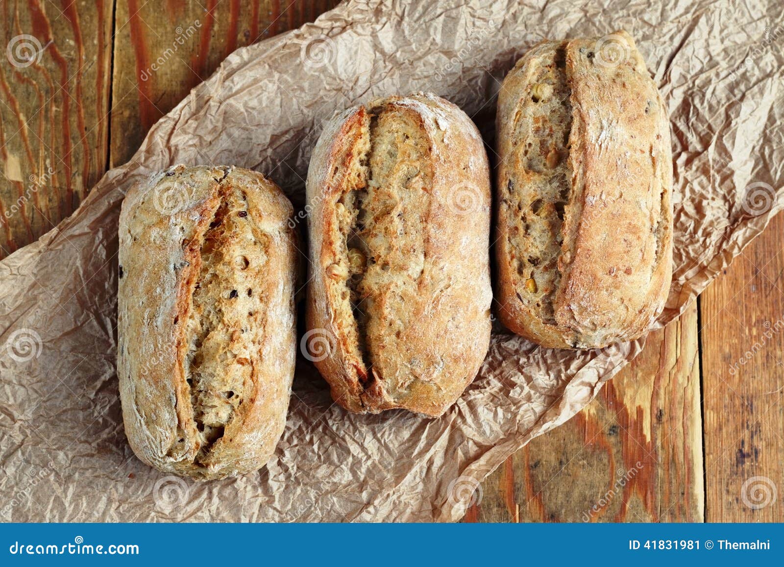 Three bread rolls stock image. Image of crispy, seeds - 41831981
