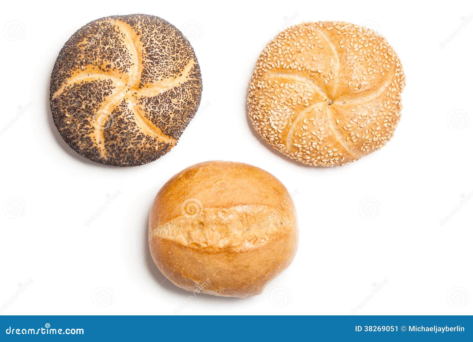 Three bread rolls, cutout stock image. Image of cover - 38269051