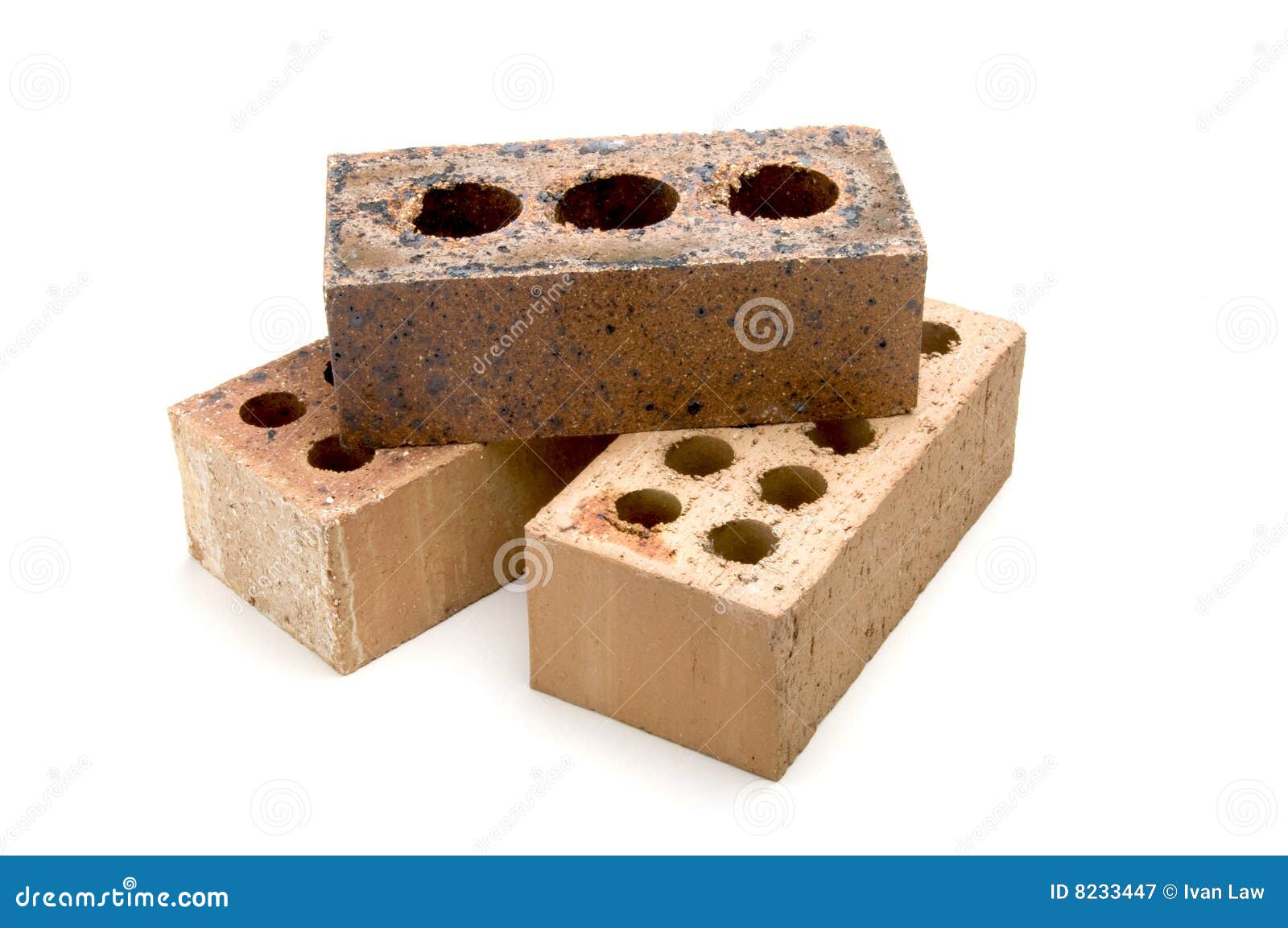 Three Bricks stock image. Image of fleck, heavy, clay - 8233447