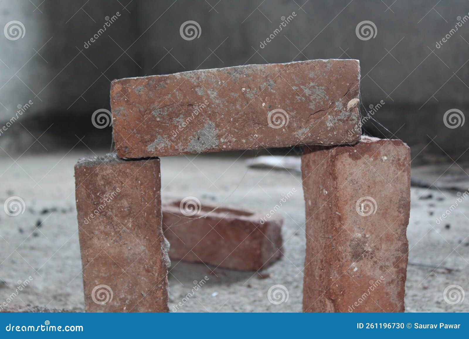 Three Bricks on Each Other Showing Concept of Gate Stock Photo - Image ...