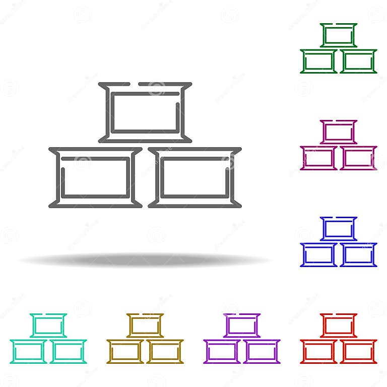 Three Bricks Icon. Elements of Construction in Multi Color Style Icons ...