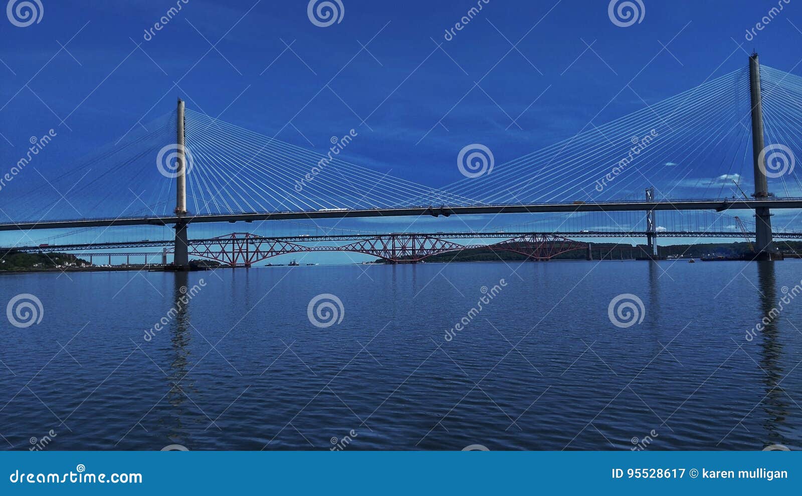 Three bridges stock image. Image of blue, architecture - 95528617