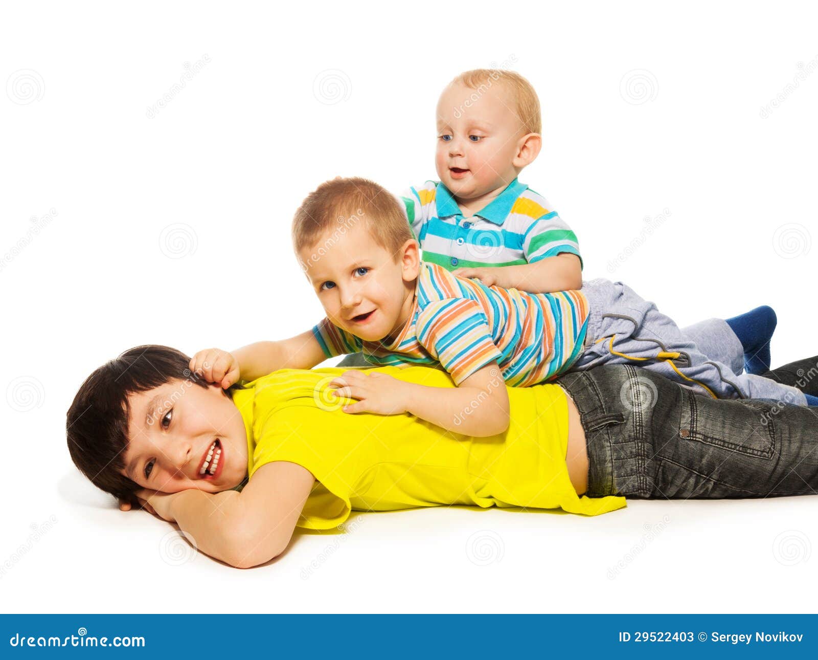 Three brothers stock image. Image of laugh, sibling, play - 29522403