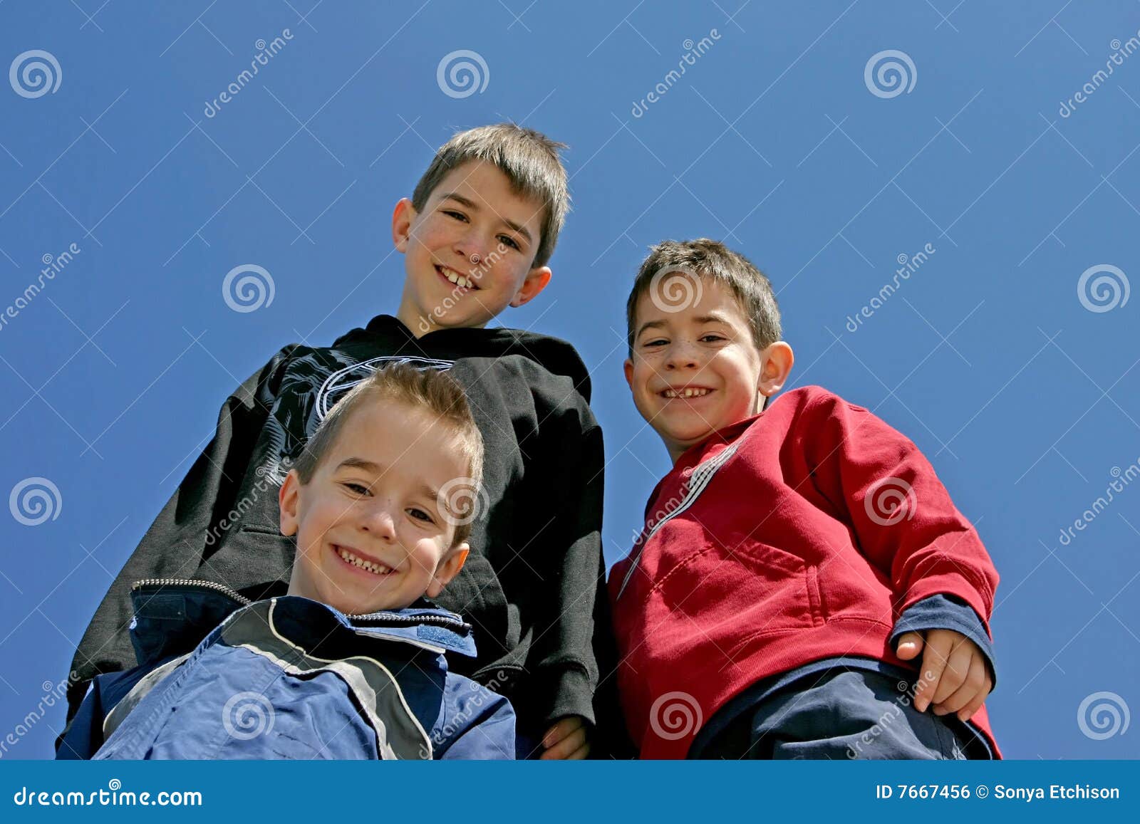 Three Brothers stock photo. Image of outdoors, happiness - 7667456