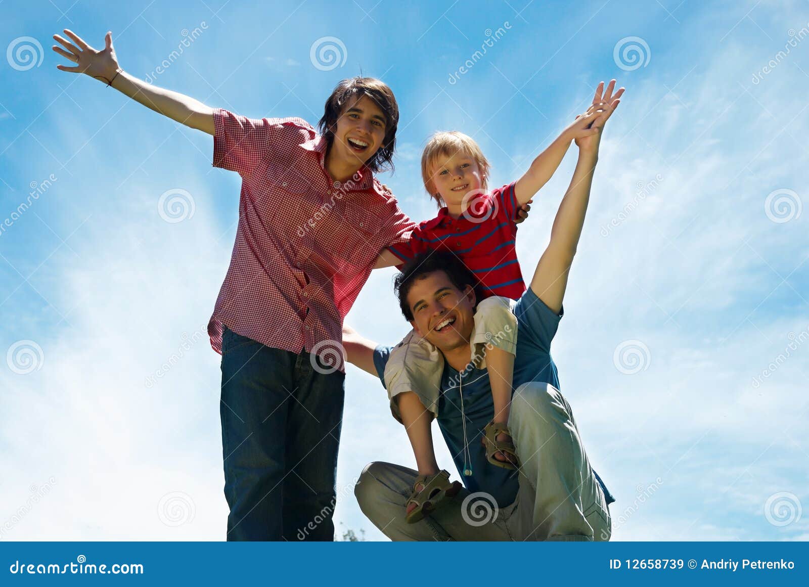 Three Brothers of Different Return Stock Image - Image of close ...