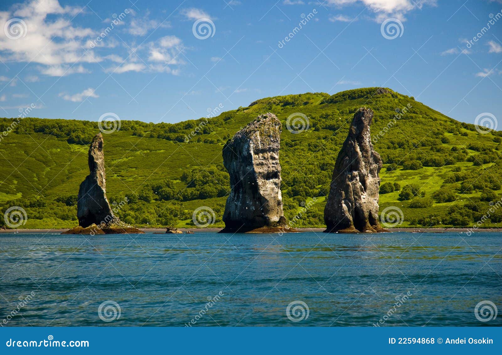 Three brothers rock stock photo. Image of kamchatka, three - 22594868