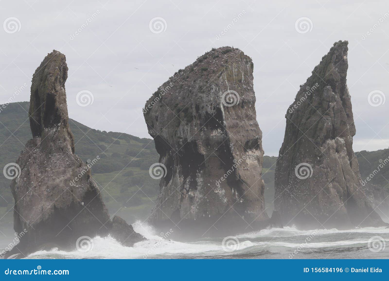 Three Brothers Rocks in Avacha Bay Stock Photo - Image of avacha ...