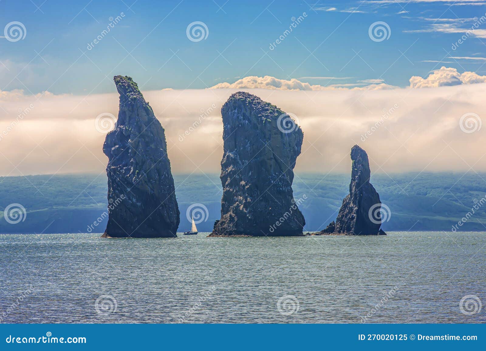 Three Brothers Rocks in the Avacha Bay of the Pacific Ocean Stock Image ...