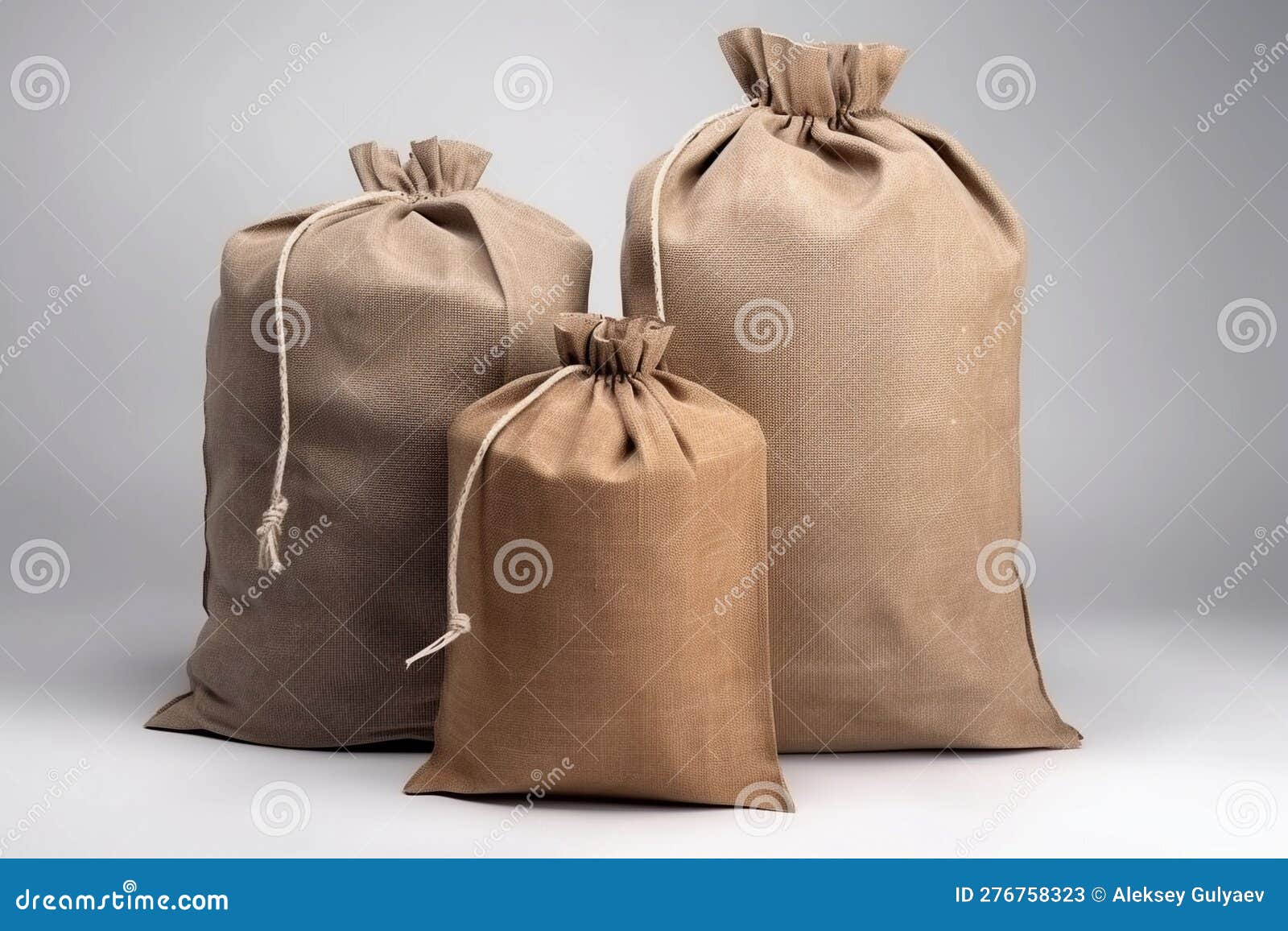 Three Brown Bags with the Word Bag on Them AI Generation Stock ...