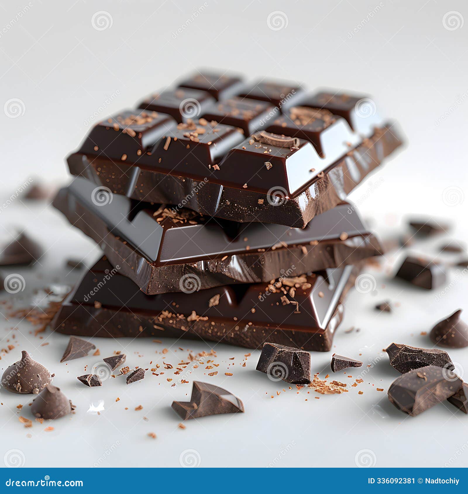 Three Brown Chocolate Bars Stacked on Top of Each Other Stock Image ...